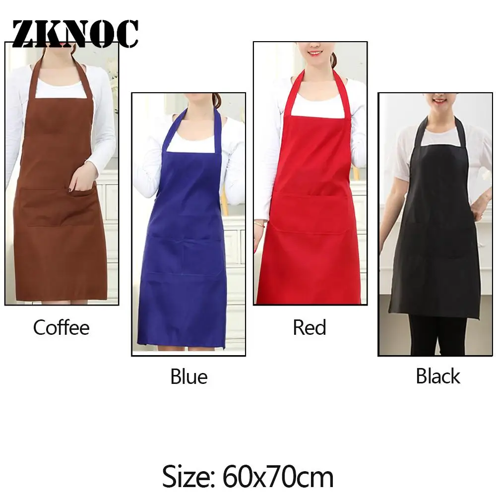 ZKNOC 1PC 60x70cm Solid Color Plain Apron W/Front Pocket polyester ...