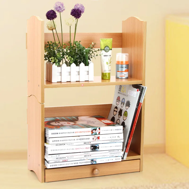 Logs of wood eco friendly wood diy double layer bookshelf combination ...