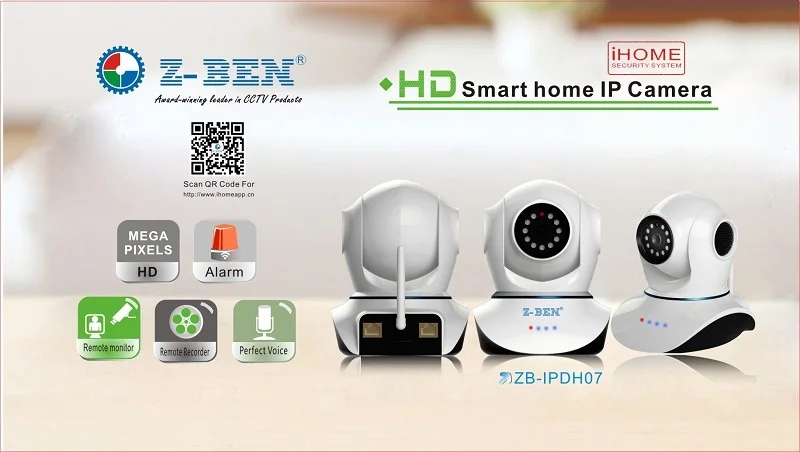 Z-ben Ipdh07 1280*720p Hd 1.0mega Pixels Wifi Zben Ip Camera Support ...