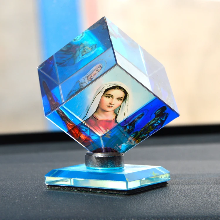 3D Crystal Cube Religious Images
