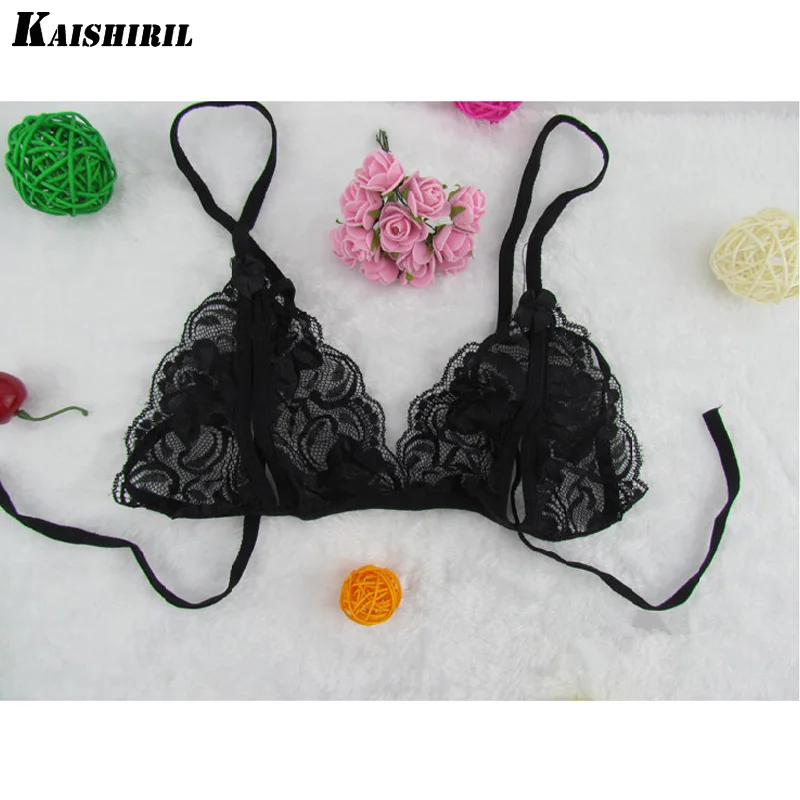 Women Erotic Sexy Lingerie Set Lace Open Bra Crotch Underwear Micro ...