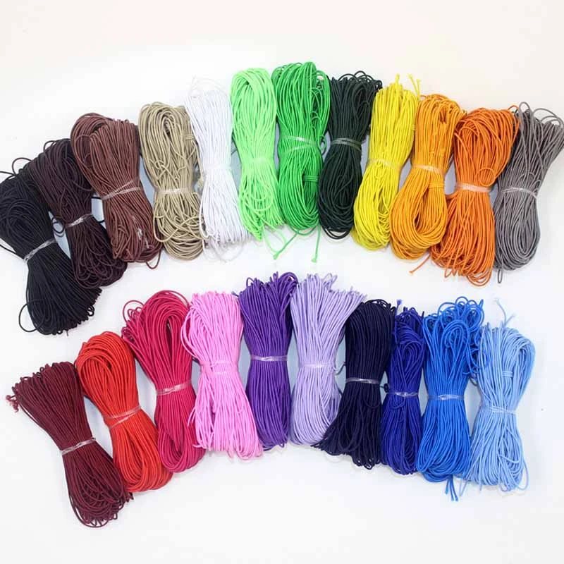 0.8mm 1.2mm Diameter Elastic Stretch Cord Colorful Cotton Wrapped ...
