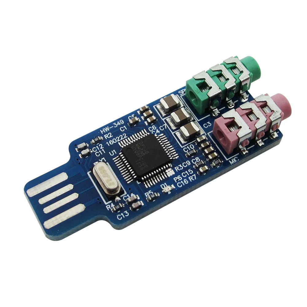 Unidad USB de 1 piezas CM108, tarjeta de sonido USB gratis, módulo de ...