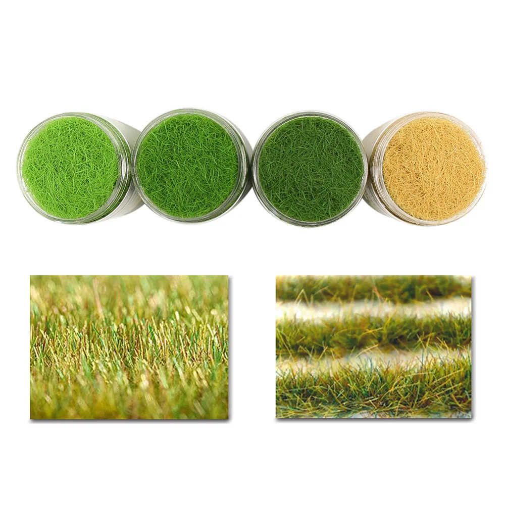 4 bottles 140g 5mm/8mm/12mm Electrostatic Grass Green Static Grass ...