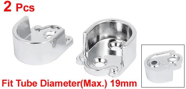 UXCELL 19mm Dia Zinc Alloy Wall Mounted Pipe Tube Wardrobe Rail ...