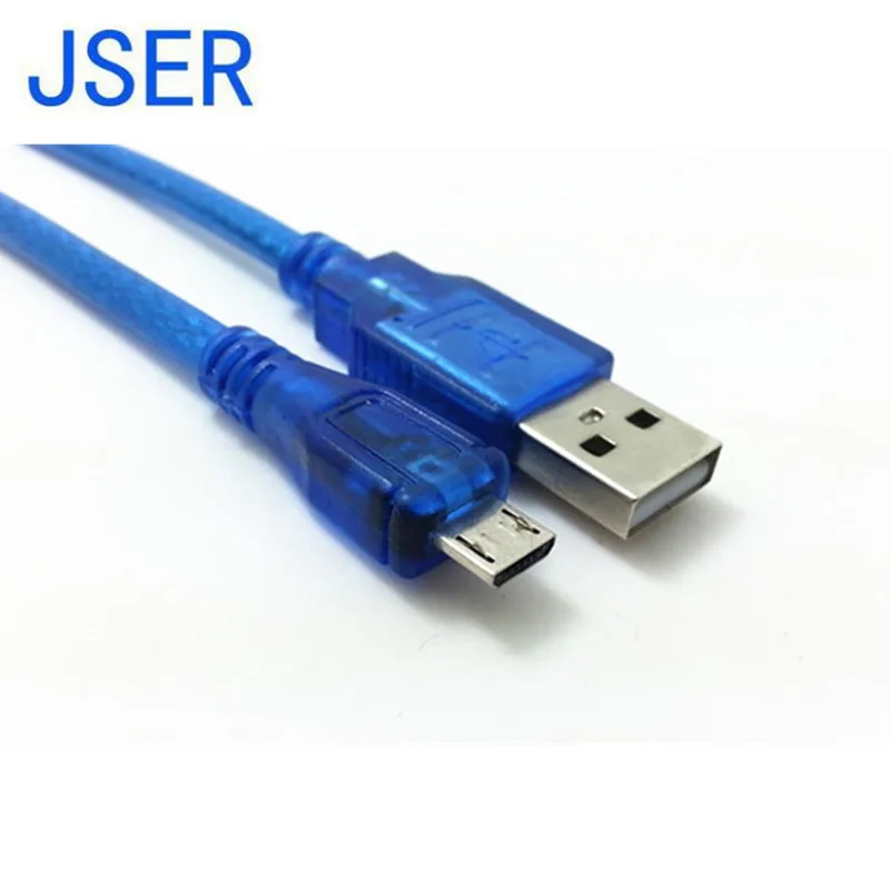 0.3M Clear Blue USB 2.0 A Male to Micro USB Cable with Textile Network ...