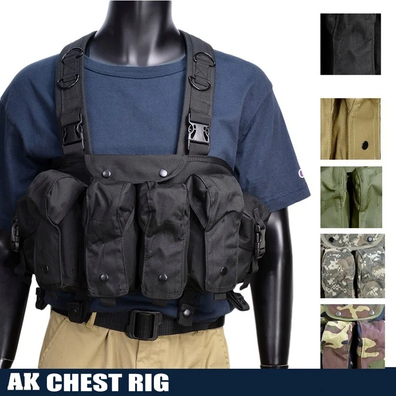 Chest-Rig-AK-47-Magazine-Carrier-Pouch-CS-Wargame-Paintball-Hunting ...