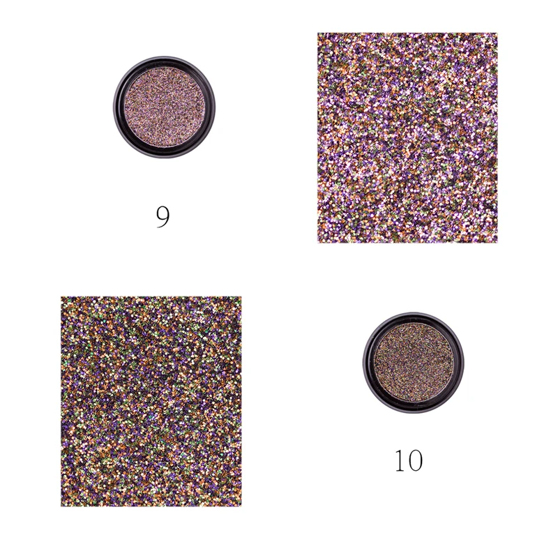 Manooby Sequins Eyeshadow 6Colors Single Palette Illuminator Makeup ...