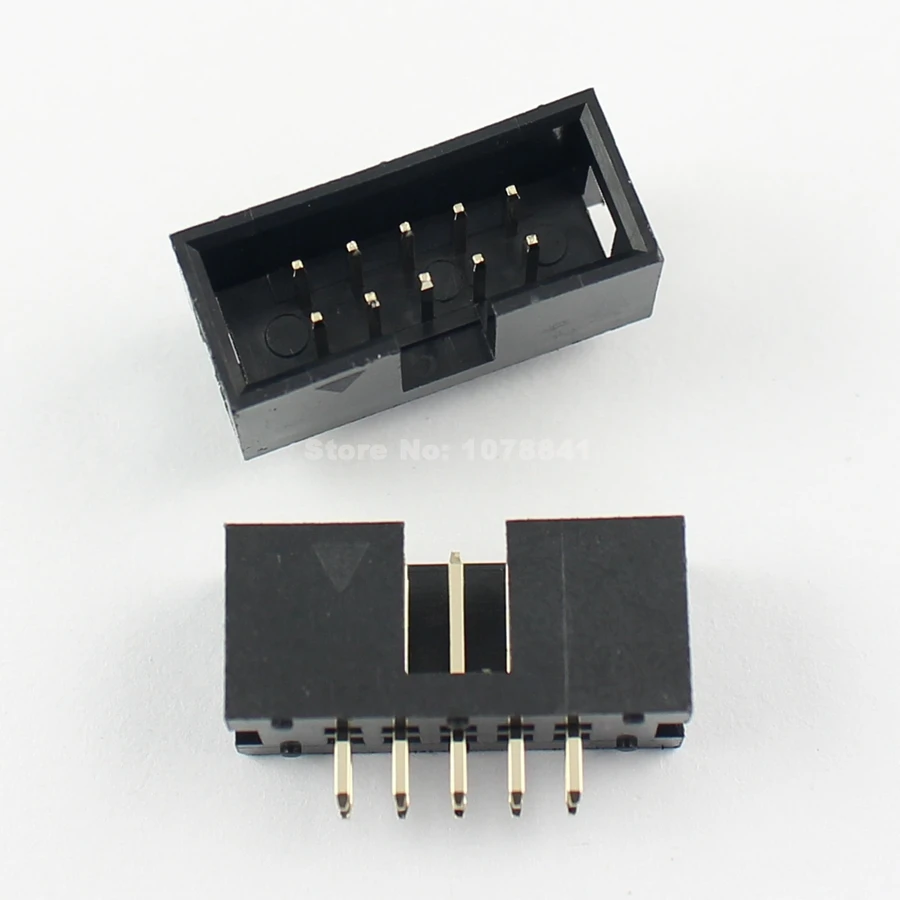 10pcs 2.54mm 2x5 Pin 10 Pin Straight Male Shrouded PCB Box header IDC ...