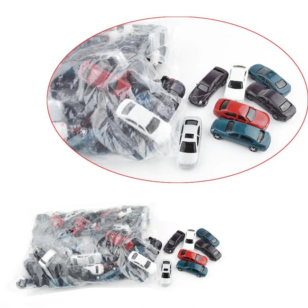 50pcs/llot 1:150 scale ABS plastic model painted car toy for ...