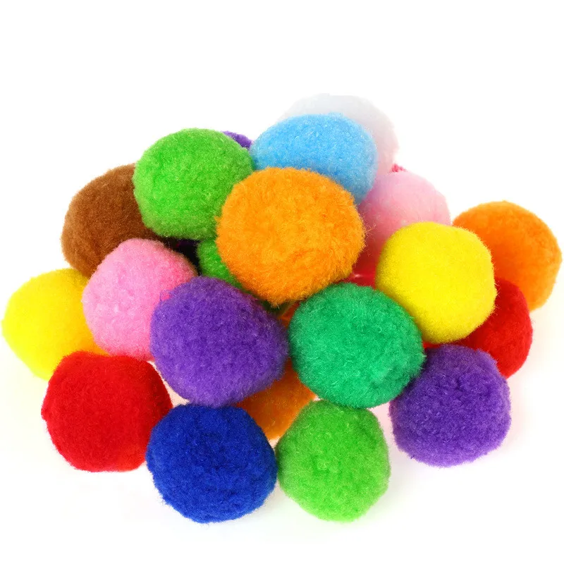 12pc Soft Round Shaped Pompom Balls Diy Kids Toys Accessories Fluffy ...