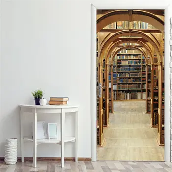 95x215cm Vintage Real Scenes Door Stickers Elegant Home Decor Decal ...