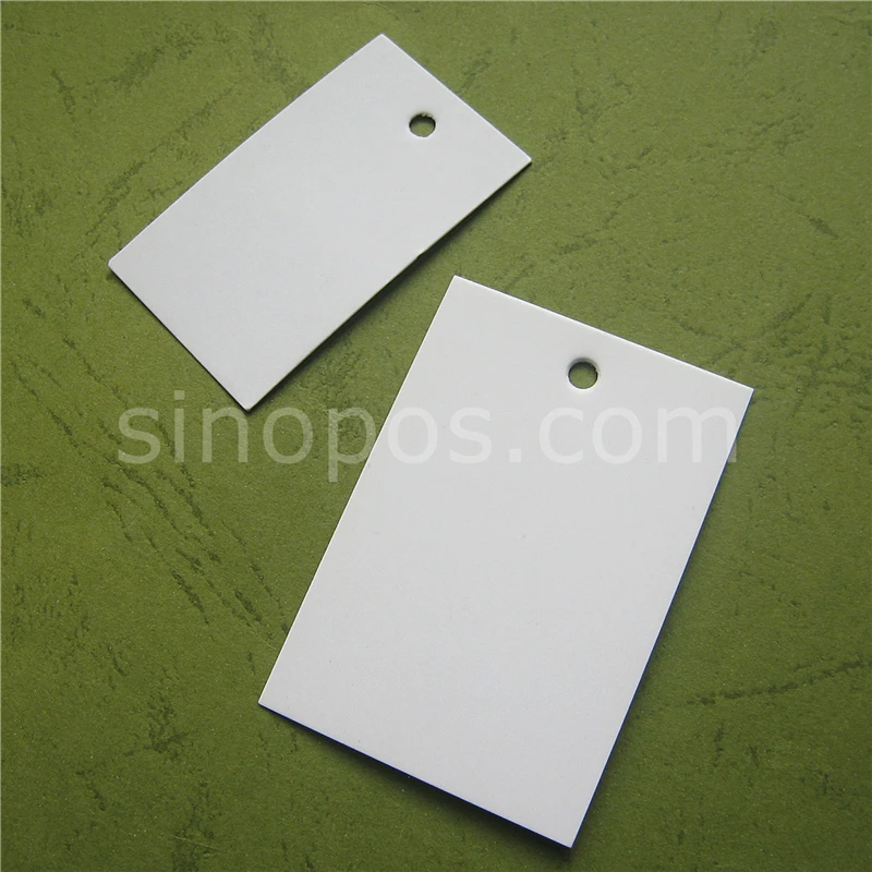 White Paper Tag Blank Stringless, unstrung packaging label clothes ...