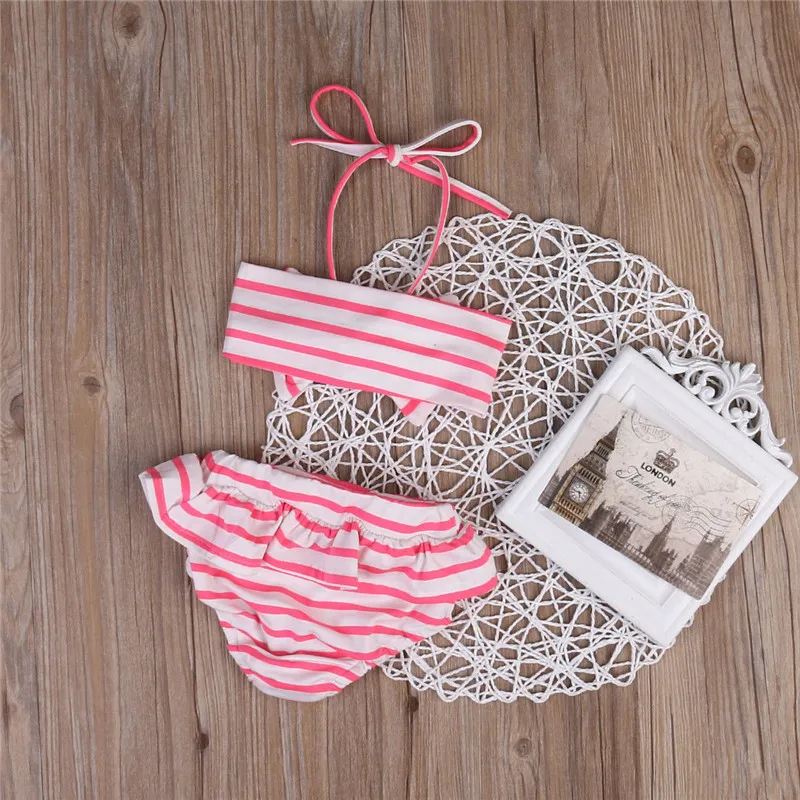 Kids Baby Girls Pink Bikini Set Swimsuit Swimwear Bathing Suit Swimming ...