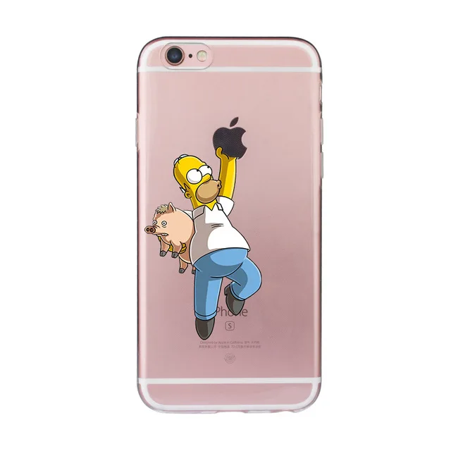 1pc Homer Simpson Tpu Soft Case For Iphone 5 5s Se 5c 6 6s Plus 7 8 Plus X Xs Xr Xsmax Funny