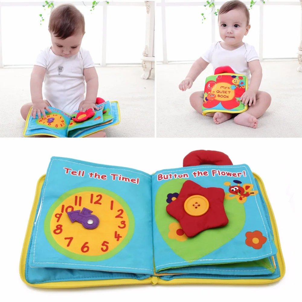 12 Pages Cloth Book Baby Kids Intelligence Development Educational ...