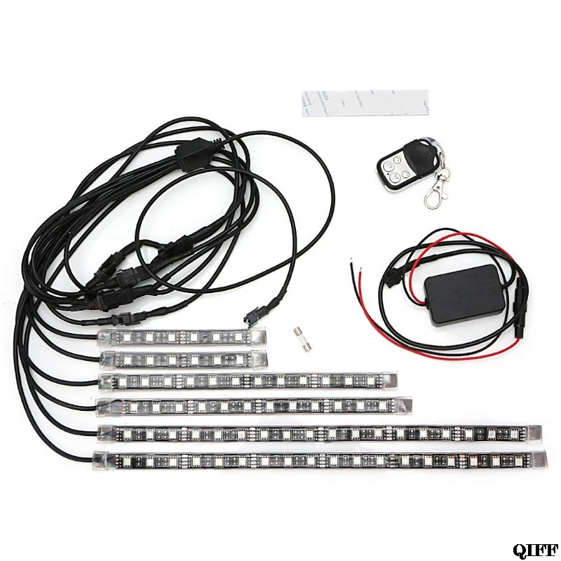 6Pcs 5050 SMD Strip Flexible RGB Flashing Light LED Remote Control ...