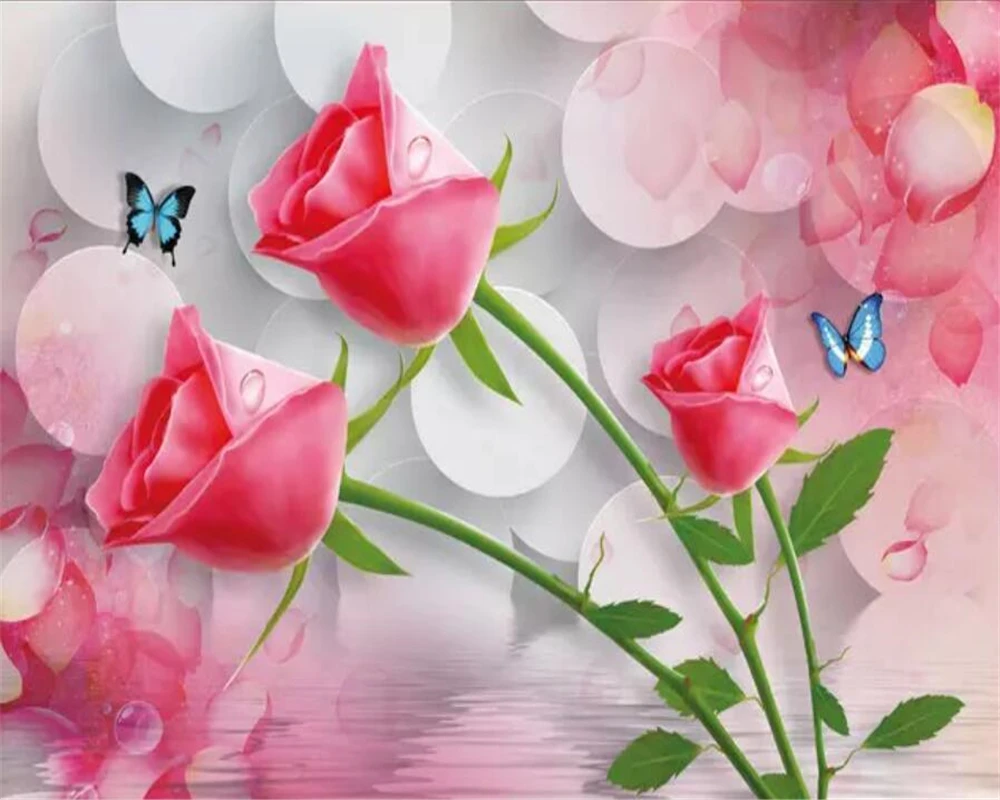 Red Rose And Butterfly Wallpaper