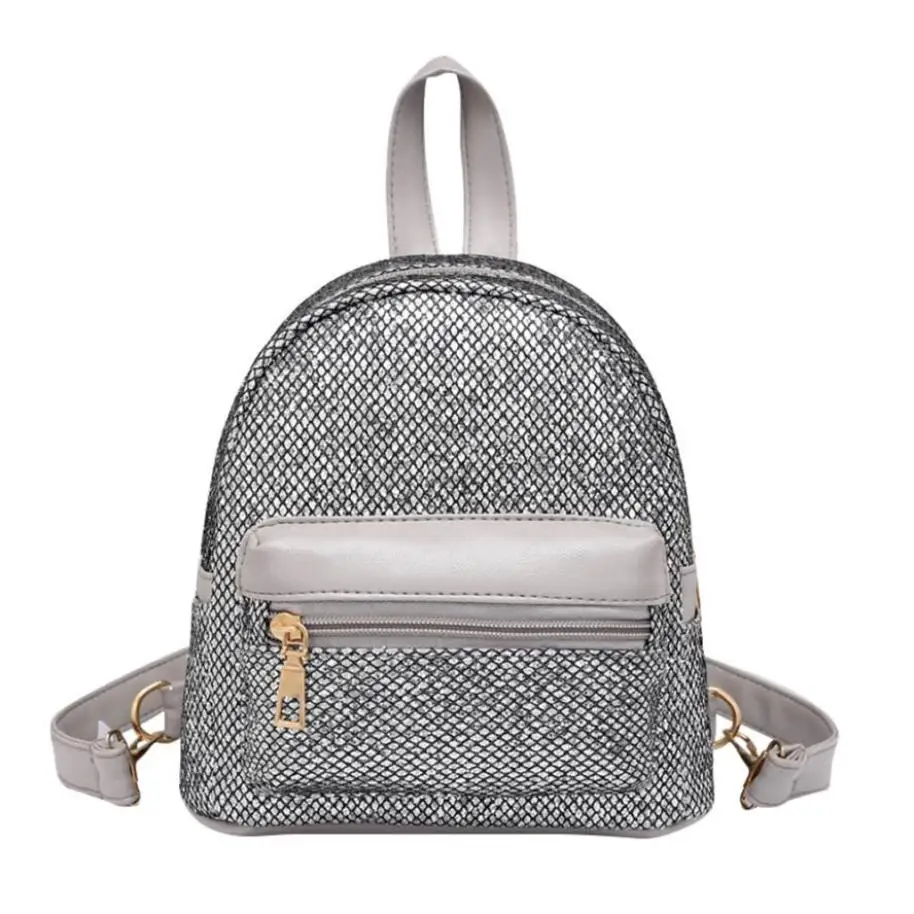 New Arrival Fashion Women Girl Bling Sequins Mini Backpack Female Pure ...