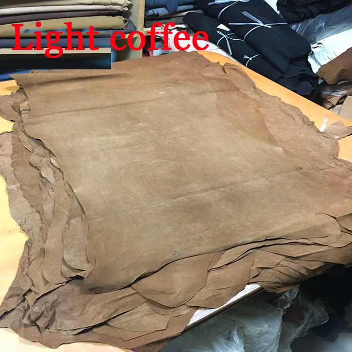 Light Coffee Genuine Pig Split Suede Hide Leather Material Whole Piece ...