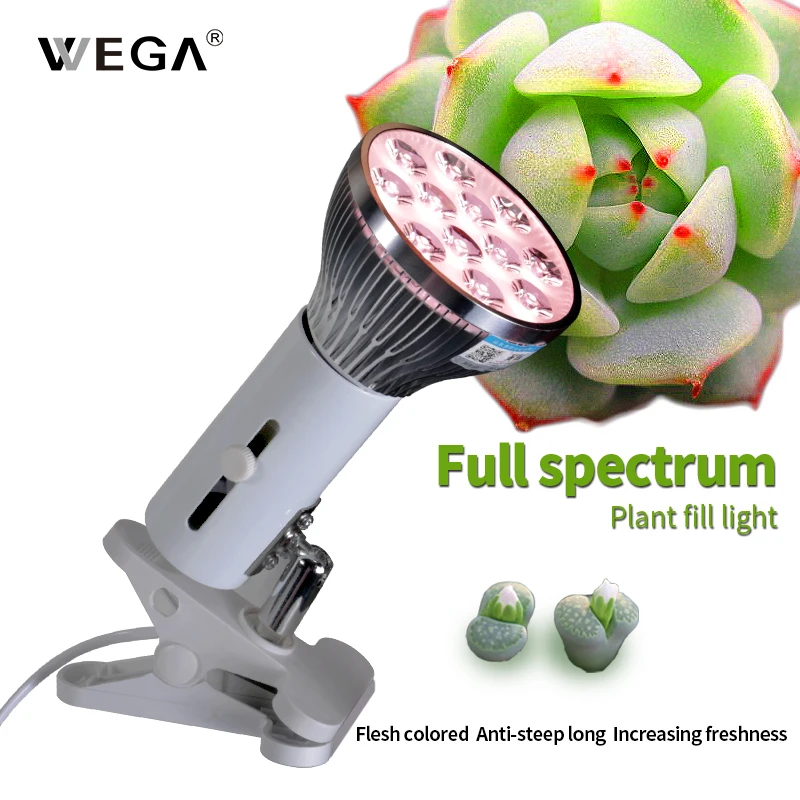 WEGA Plant Growth Lamp Full Spectrum 7 W/12 W/15 W/18 W com efeito de ...