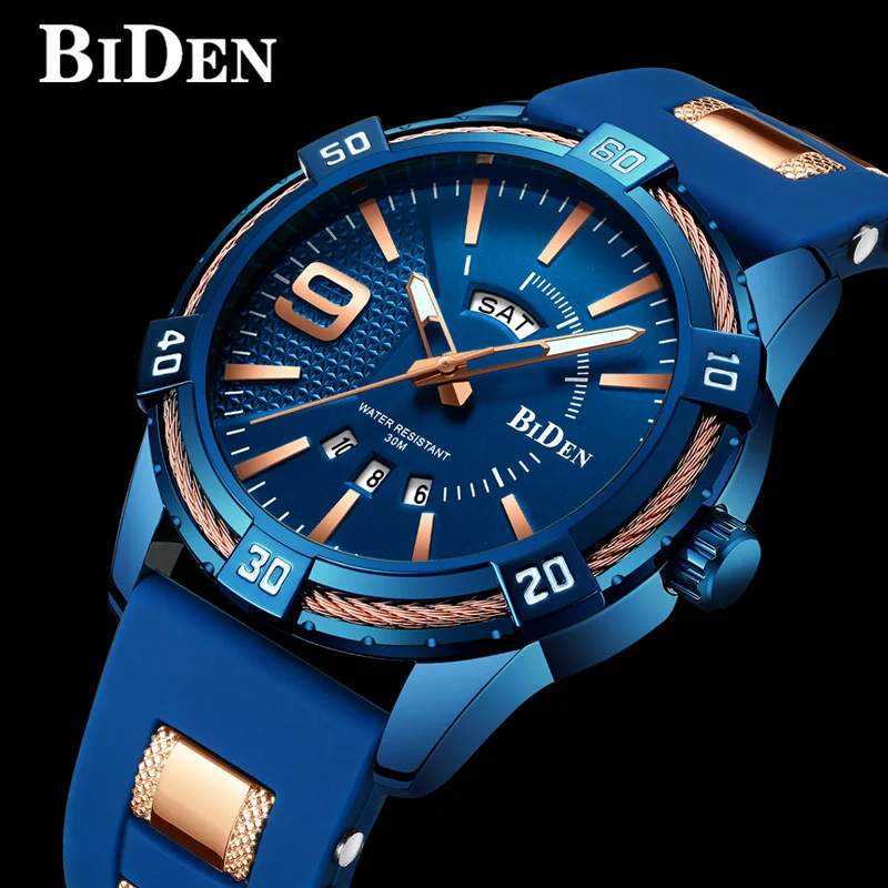 BIDEN Men Watch Top Brand Luxury Military Sport Male Clock Rubber ...