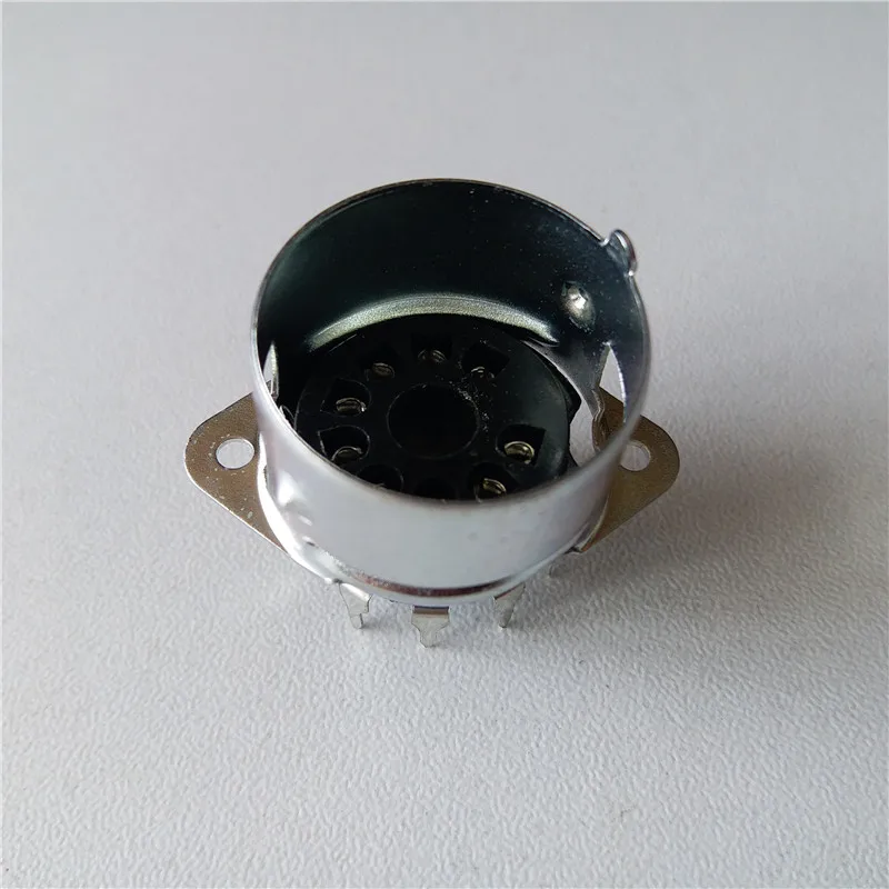 12pcs bakelite tube socket PCP9 Y 1 seat tube socket silver foot PCB ...