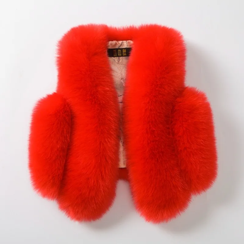 Baby Girls Fashion Warm Vests & Waistcoats Children Spring Faux Fur Vests Elegant Girl Solid ...