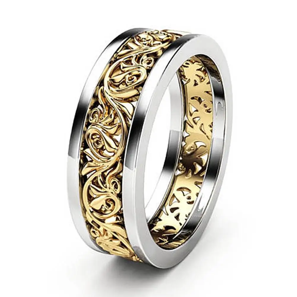 Simple Women Hollow Flower Vine Two tone Color Wedding Engagement Party ...