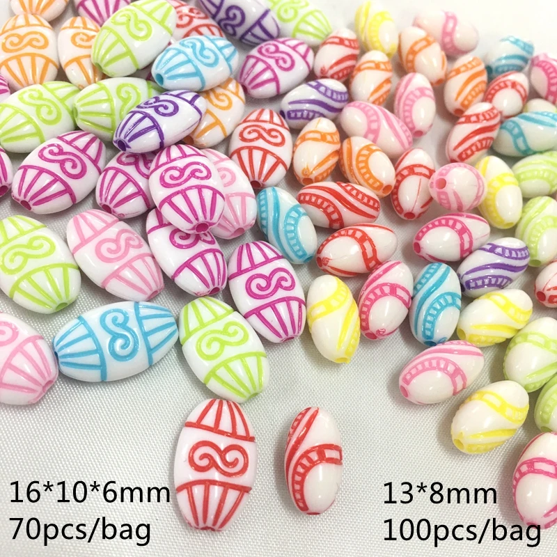 Meideheng New Plastic Acrylic Flat Ellipse Olive Beads For Jewelry ...