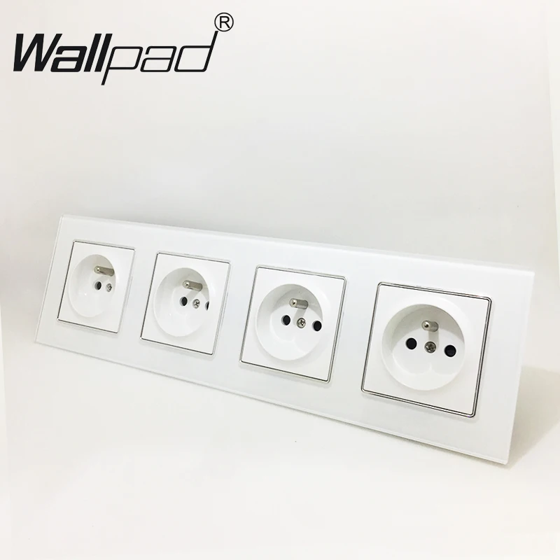 4 Way French Socket Round Box Mount CE Wallpad Luxury White Crystal ...