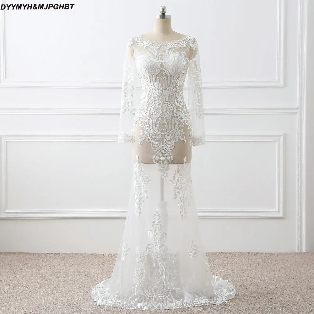 Sexy-Sheer-Lace-Evening-Dress-O-Neck-Zipper-Back-Illusion-Transparent ...