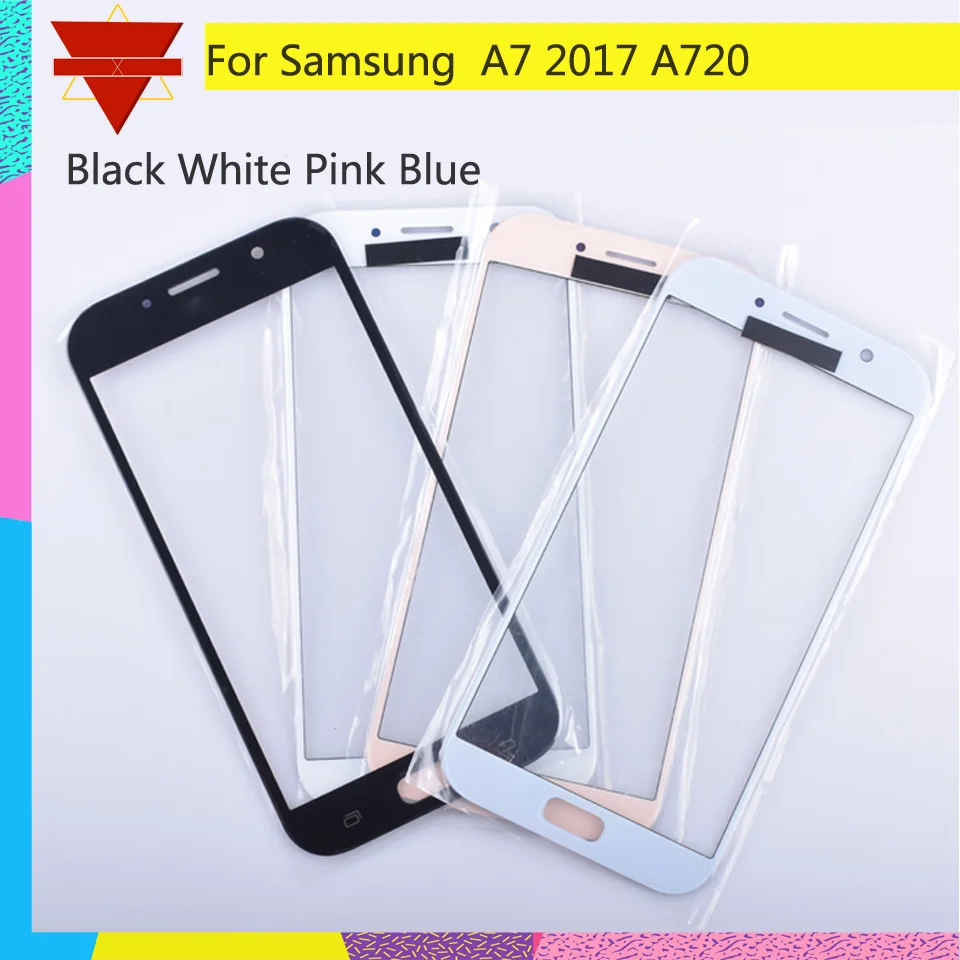 10 шт./лот для Samsung Galaxy A7 A720 A720F SM-A720F сенсорный экран передняя стеклянная панель ...