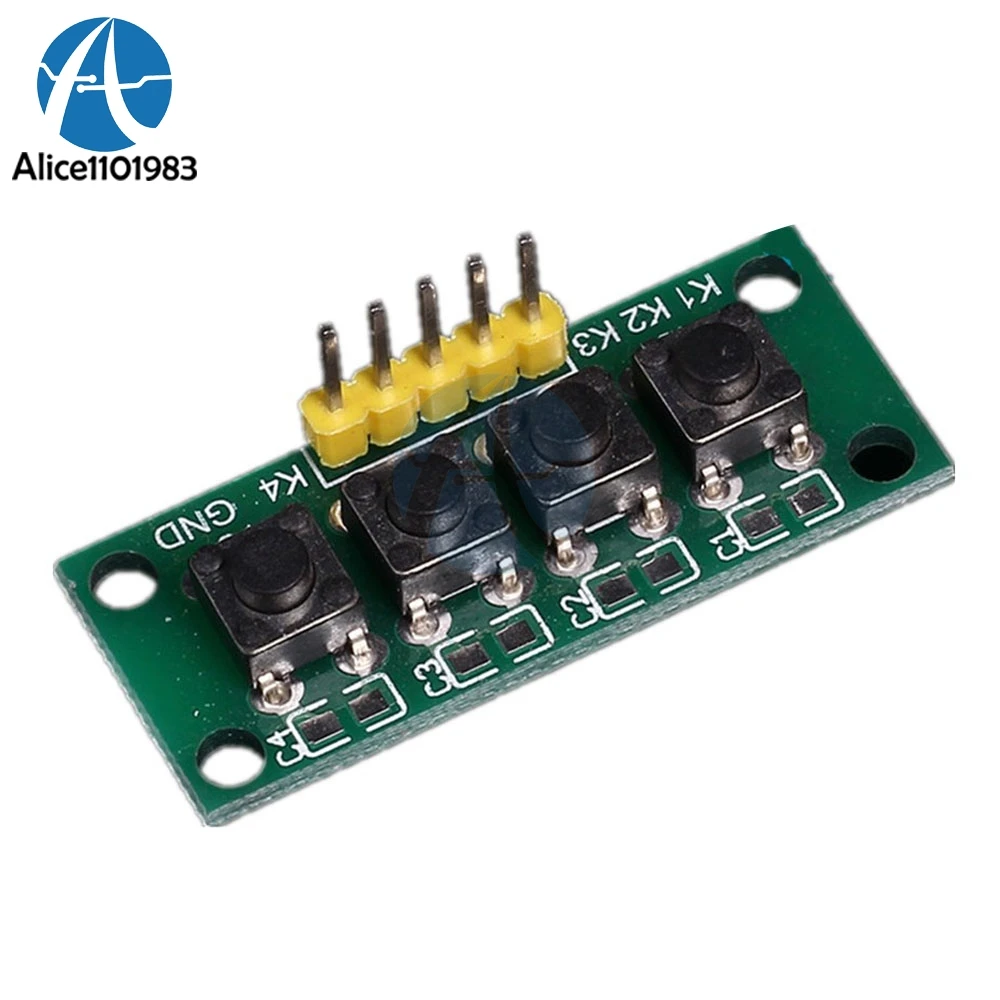 5Pin 1x4 4 Independent Key Button Keypad Keyboard Module MCU Student ...