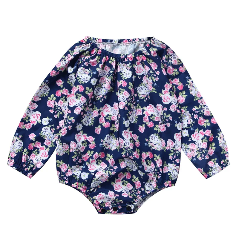 Floral Newborn Baby Girl Romper Clothes Long Sleeve Infant Kids ...
