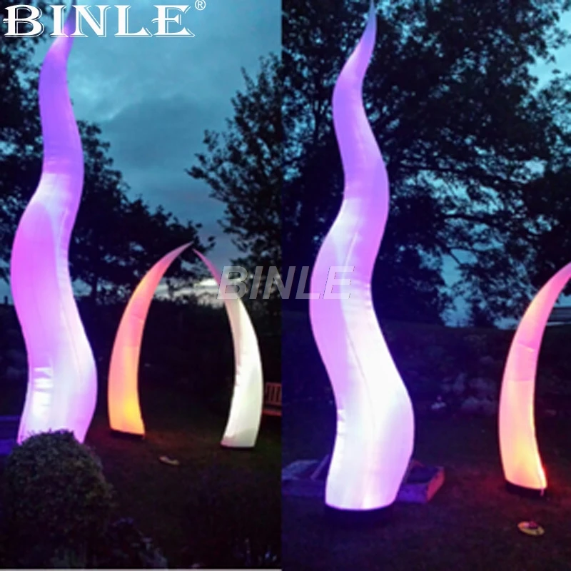 Giant colorful inflatable Led lighting pillar fire shaped inflatable ...
