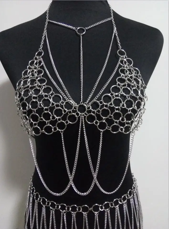 New Style WRB947 Fashion Women Silver Iron Ring Plated Chains Unique ...