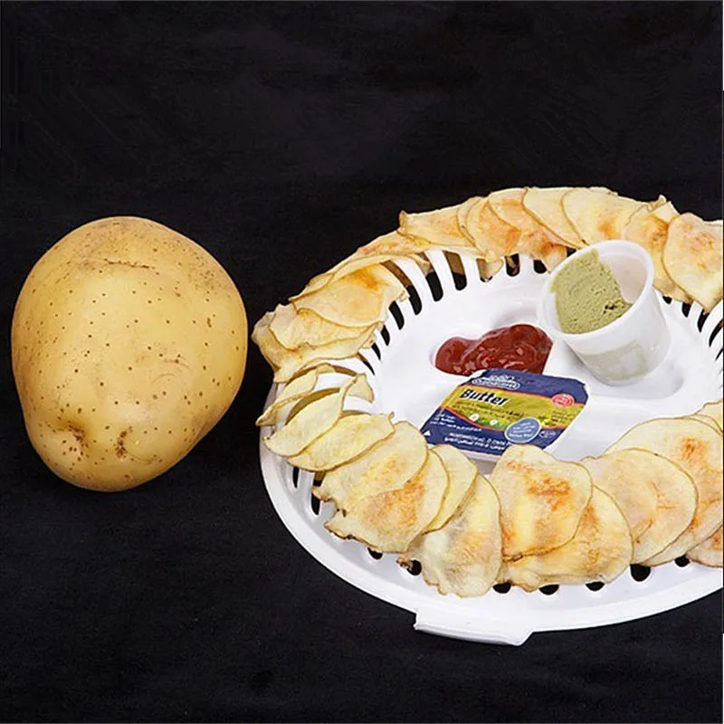 Plastic Kitchen Gadgets Homemade Potato Chip Slicer Tools Microwave