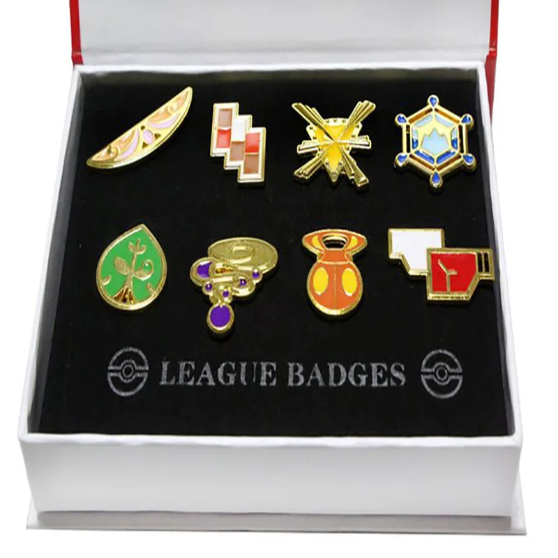 מוצר - Pokemon Kalos 8 Metal League Gym Badge Pin Pip Gen 6 Cosplay ...