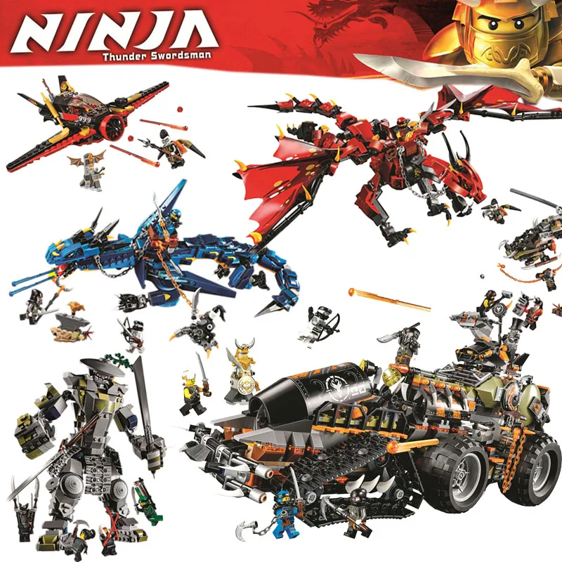 Bela Ninjagoe Series Thunder Swordsman Hunted Car Firstbourne Dragon ...