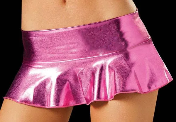 Dropped Waist Womens Sexy Leather Mini Short Skirt Dancer Stripper Partywear Costume Clubwear
