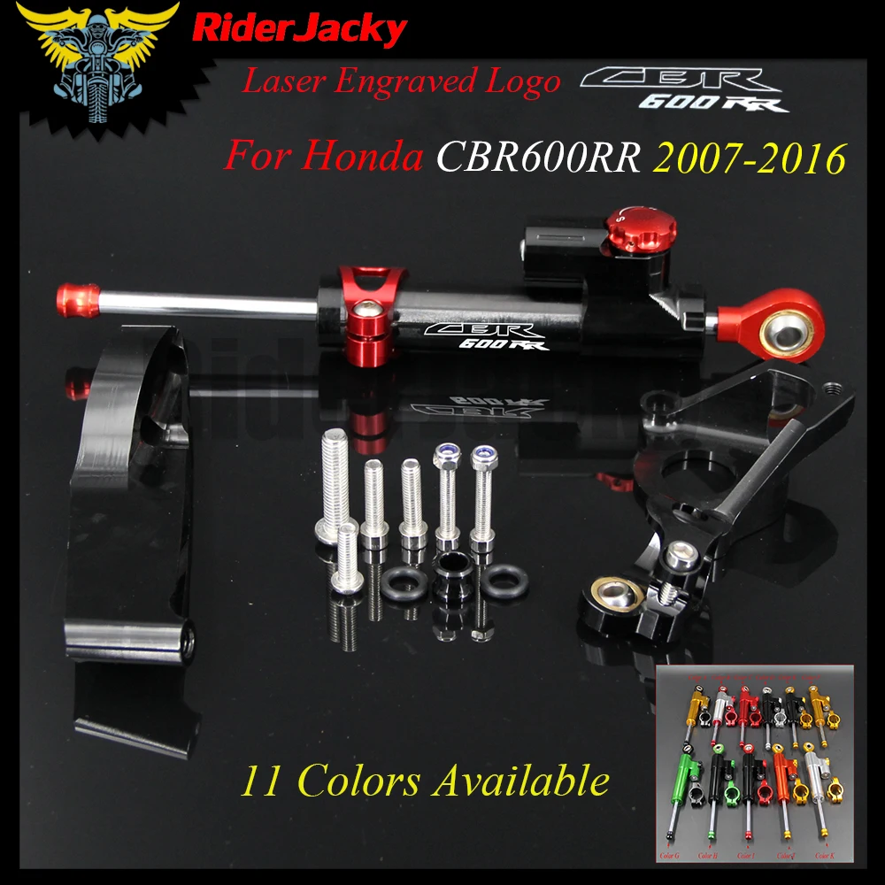 Motorcycle CNC adjustable Linear Reversed Steering Damper with bracket ...