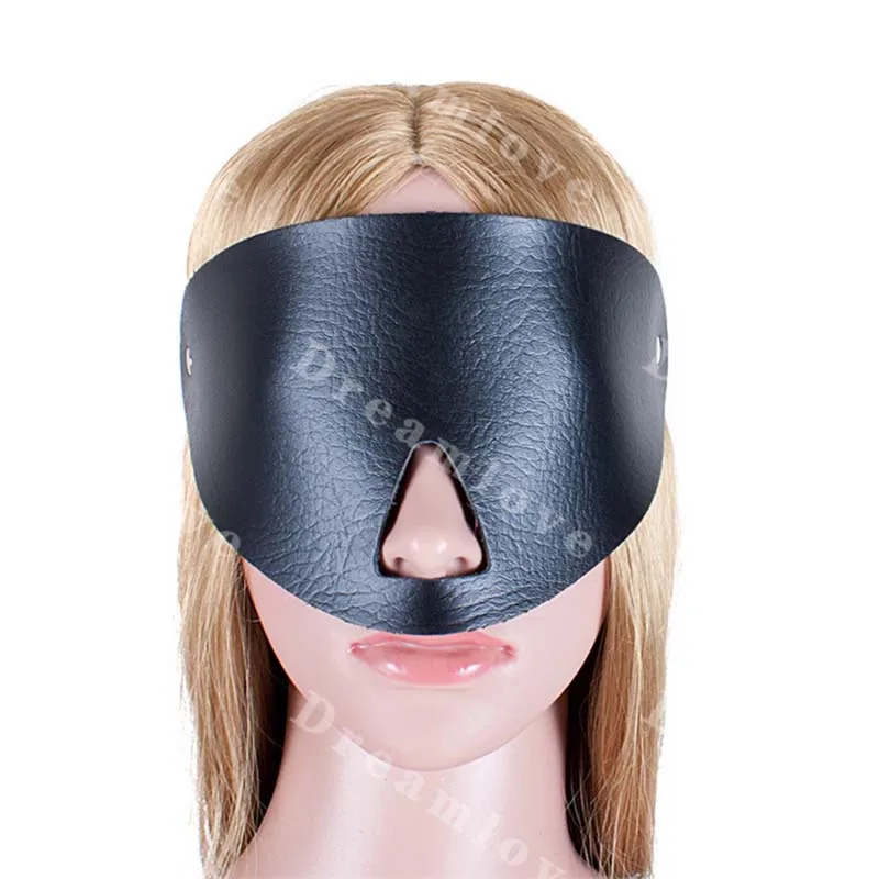 Faux Leather Face Oval Mask Eye Patch Shade Mask Cover Blinder ...