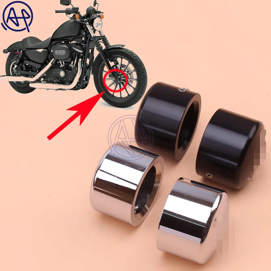 Motorcycle Front Axle Cover Nut Cover Bolt Black/Chrome Aluminum For ...