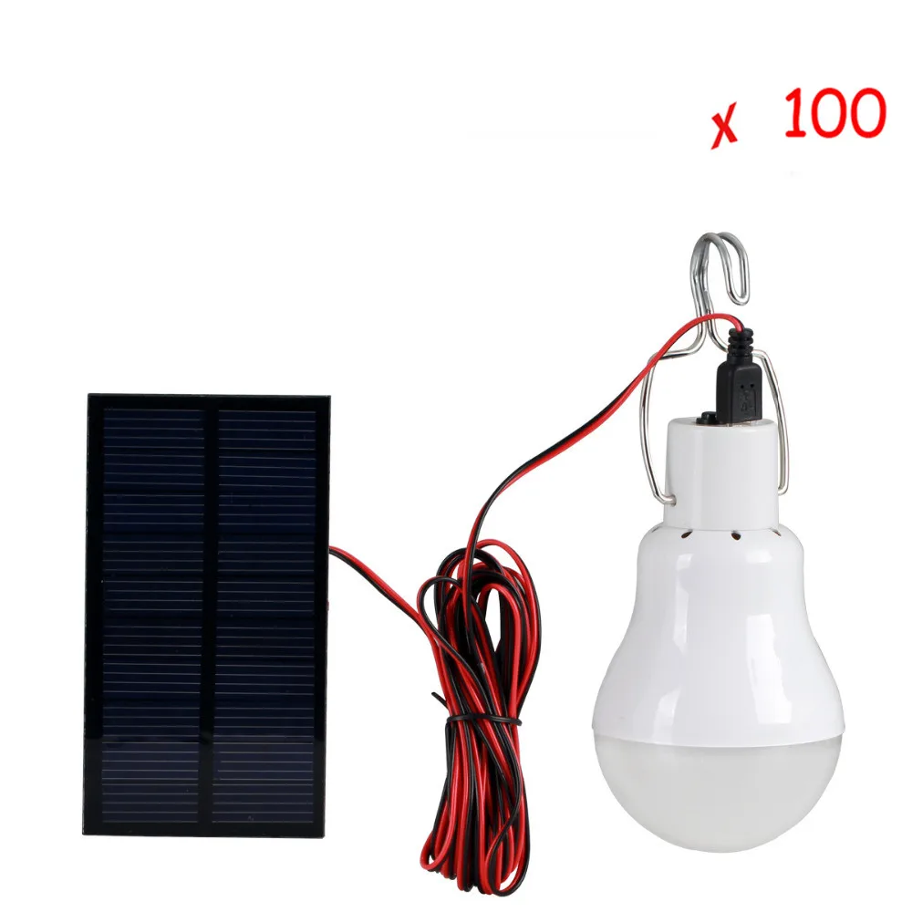 100 pcs Solar panel 2W LED bulb LED Solar Lamp Solar Power LED Light ...