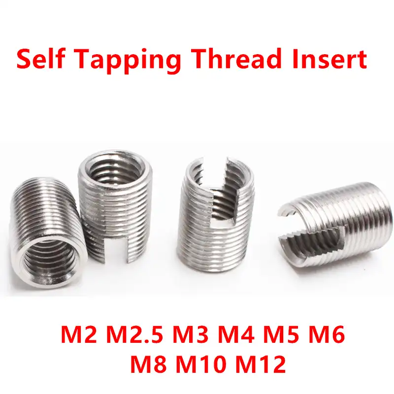 M2 M2.5 M3 M4 M5 M6 M8 M10 M12 Self Tapping Thread Insert, Stainless ...