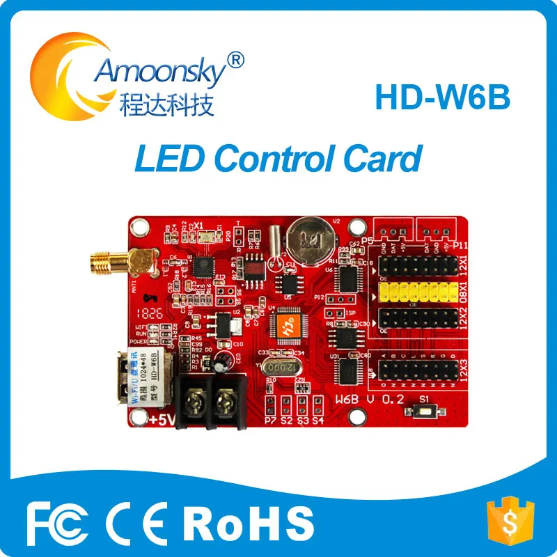 WIFI Single & Dual Color LED display control card HD W6B Led controller ...