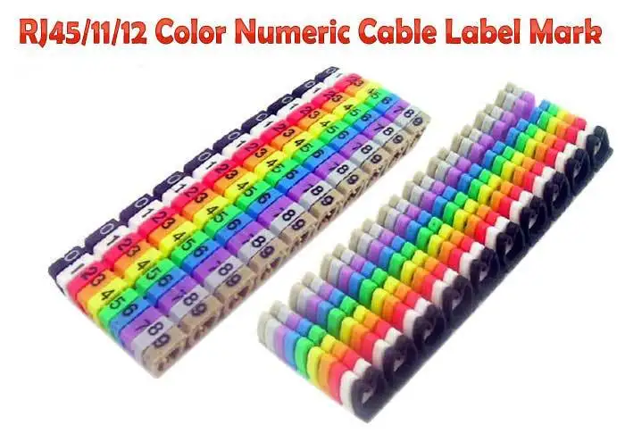 Bidbus Fast RJ45 11 12 Color Numeric Cable Label Mark 01 100pcs|labels ...