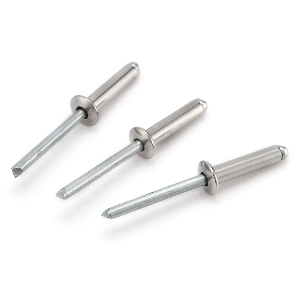 50pcs 304 Semi-steel Open-type M4*9 Core Pulling Rivets Blind Round ...