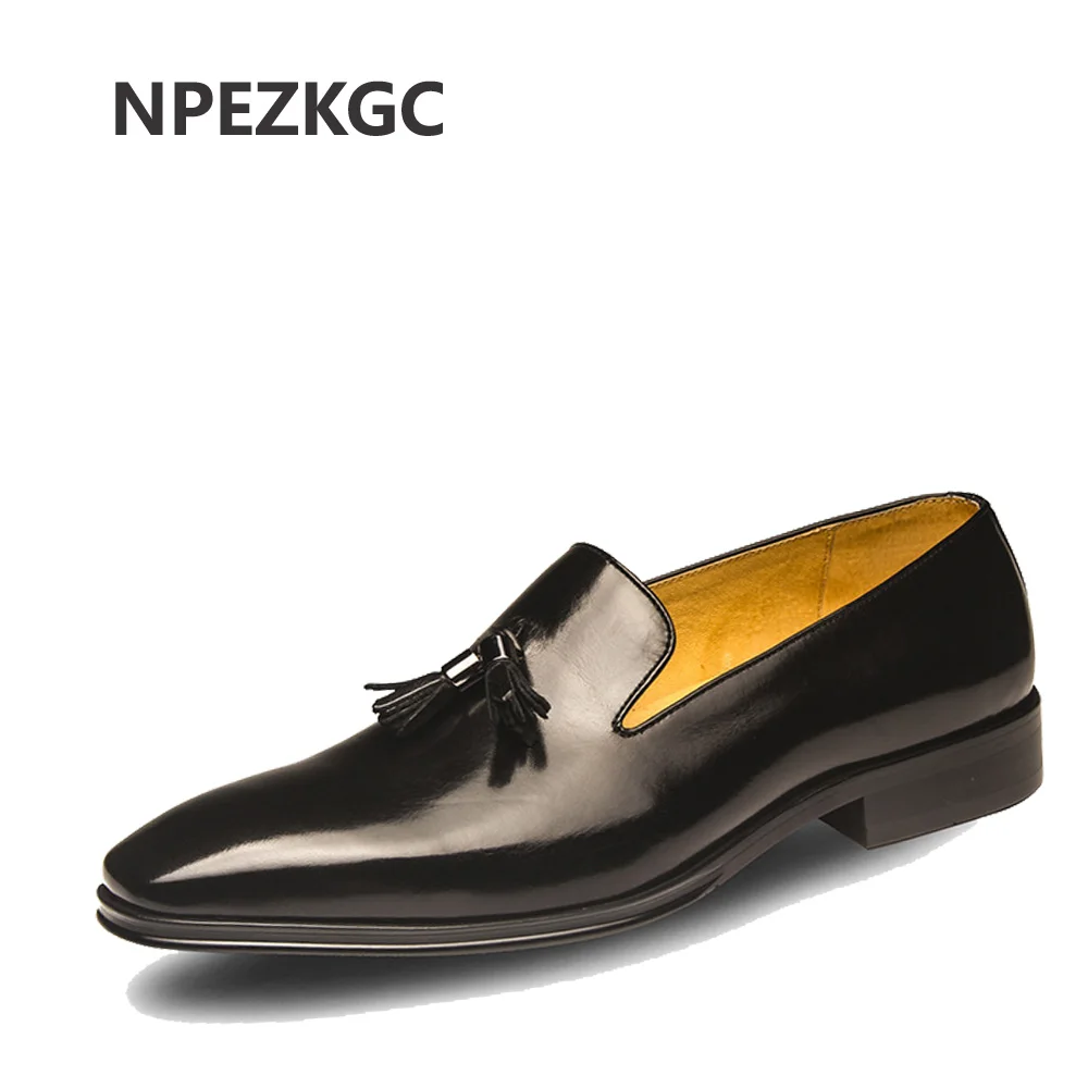 NPEZ Italian Style Genuine Leather Men Dress Shoes Fashion Business ...